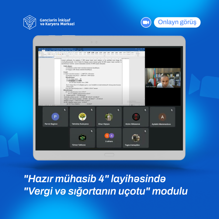 “HAZIR MÜHASİB 4” LAYİHƏSİNDƏ “VERGİ VƏ SIĞORTANIN UÇOTU” MODULU – GİKM